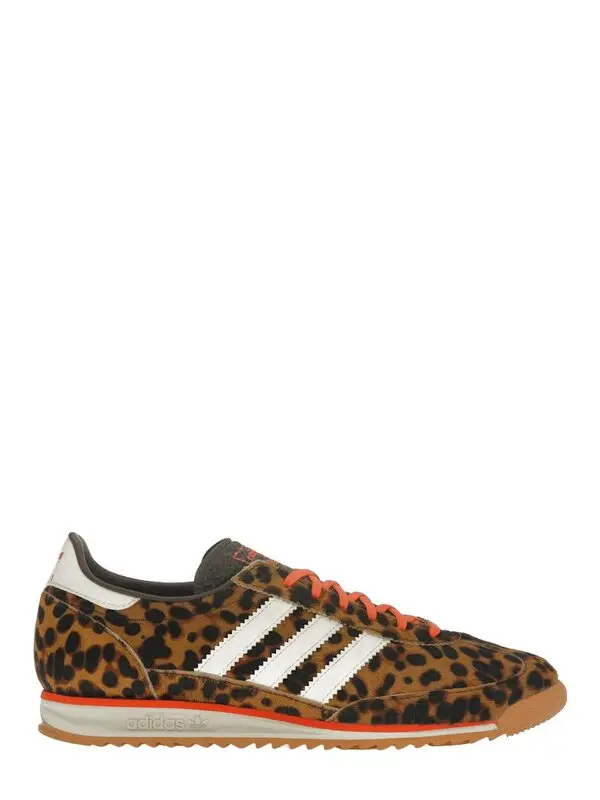 Adidas Sl 72 Og Leopard Print Sneakers - Dark Brown/off White/semi Impact Orange