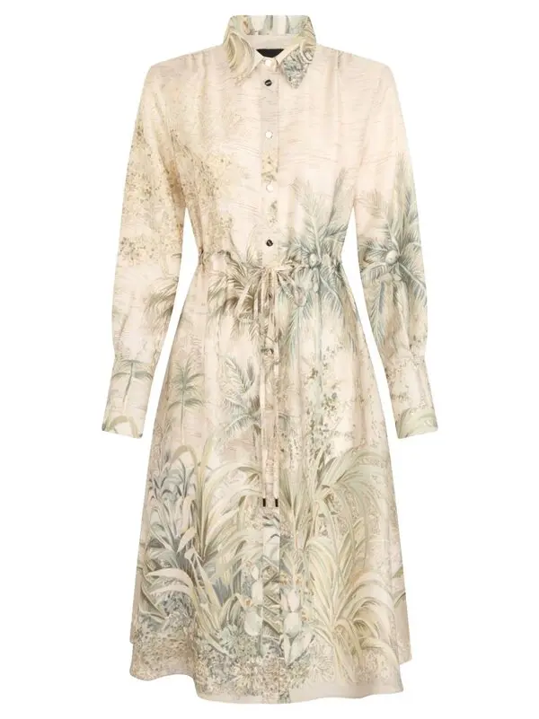 Liu Jo Floral-print Midi Shirt Dress - Neutrals