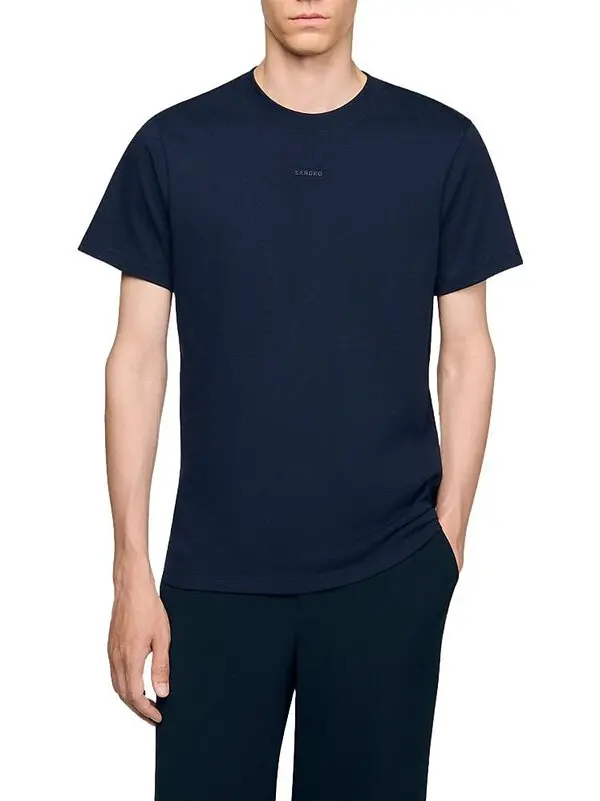 Sandro Regular Fit Logo Tee - Midnight Blue
