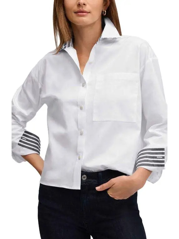 Foxcroft Marina Cotton Button-up Shirt - White