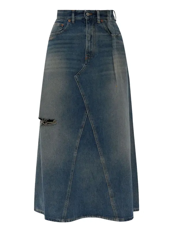 MAISON MARGIELA Distressed Effect Skirt - Blue