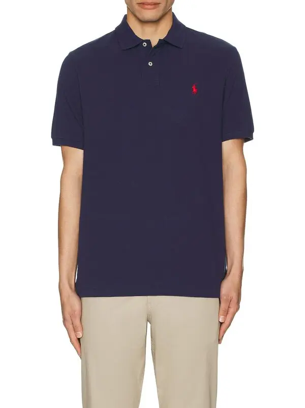 Polo Ralph Lauren Short Sleeve Mesh Polo In Navy - Newport Navy