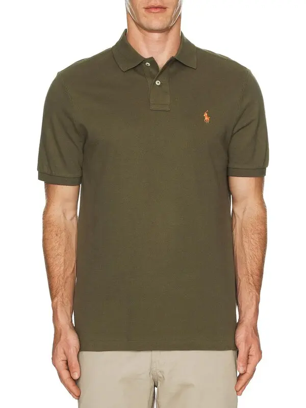 Polo Ralph Lauren Mesh Short Sleeve Polo In Olive - Canopy Olive