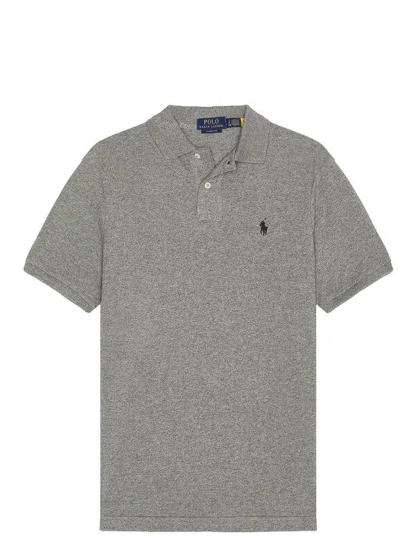 Polo Ralph Lauren Short Sleeve Mesh Polo In Grey - Canterbury Heather