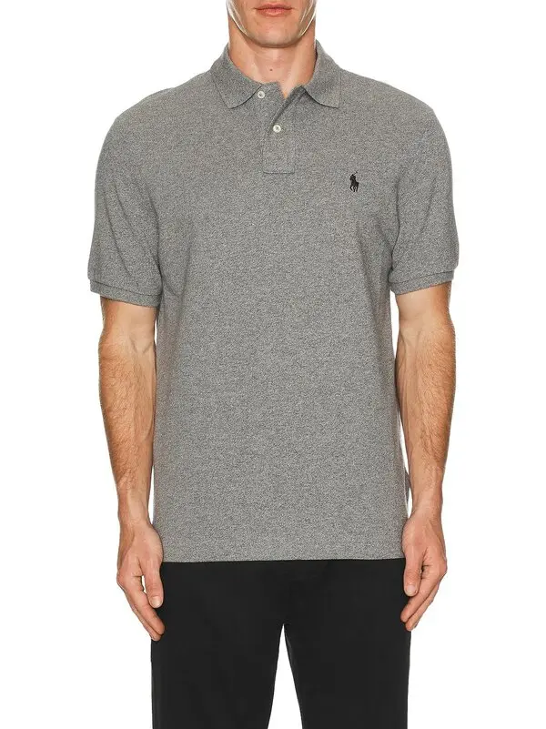 Polo Ralph Lauren Short Sleeve Mesh Polo In Grey - Canterbury Heather