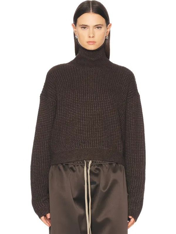 Fear Of God Cropped Turtleneck Sweater - Brown