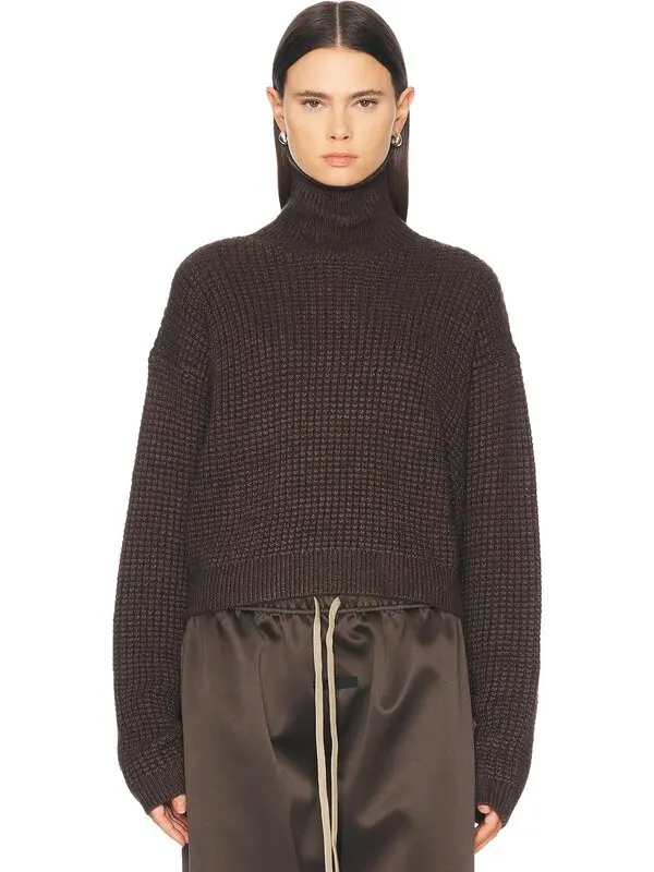 Fear Of God Cropped Turtleneck Sweater - Brown
