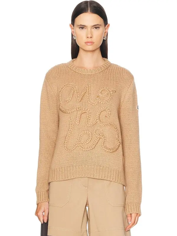 Moncler Long Sleeve Sweater - Beige