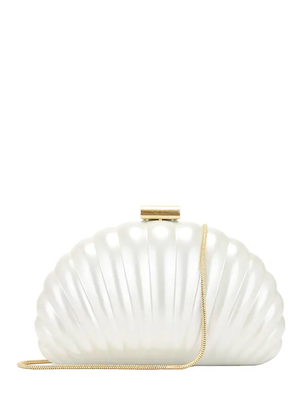 Simkhai Monet Pearlized Shell Clutch - Ivory