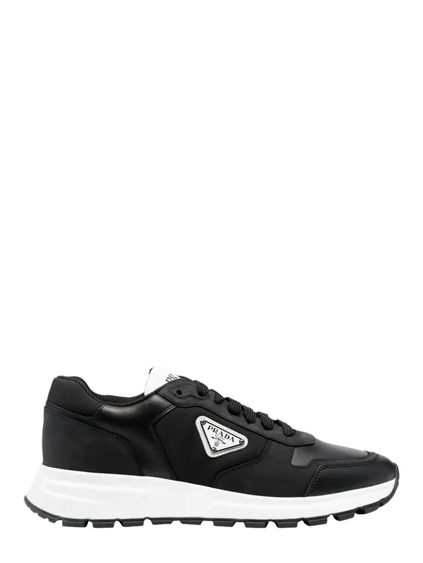 Prada Leather And Re-nylon Sneakers - Black