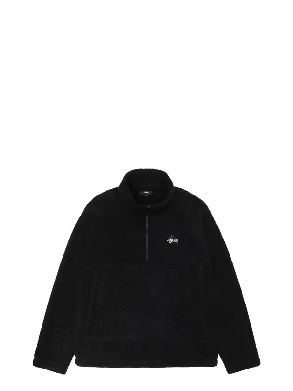 StÜssy Polar Fleece Half Zip Mock Neck - Black