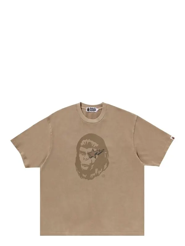 A BATHING APE Wgm Garment Dyed Relaxed Fit Tee - Tan