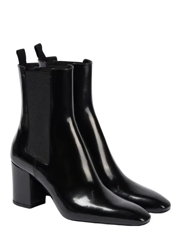Saint Laurent Betty 70 Leather Ankle Boots - Black