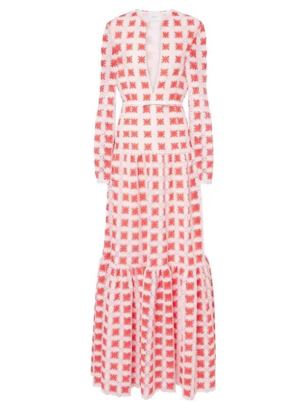 Giambattista Valli Belted Lace Maxi Dress - Pink