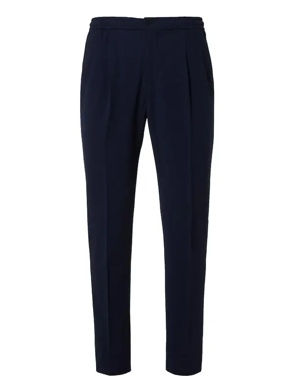 Rubinacci Wool Seersucker Straight Trousers - Blue