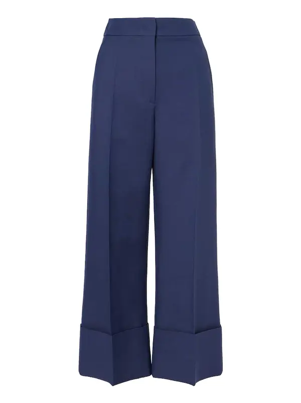 Valentino Garavani Crepe Couture Wide-leg Trousers - Blue
