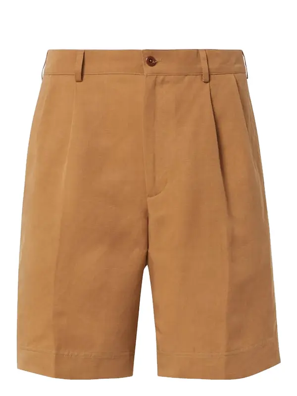 Rubinacci Pleated Bermuda Shorts - Beige