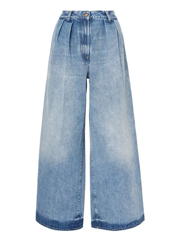 Alanui Sunny Crochet Wide-leg Jeans - Blue