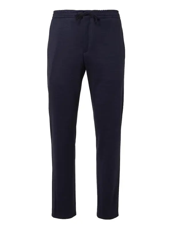 Canali Jersey Slim Pants - Blue