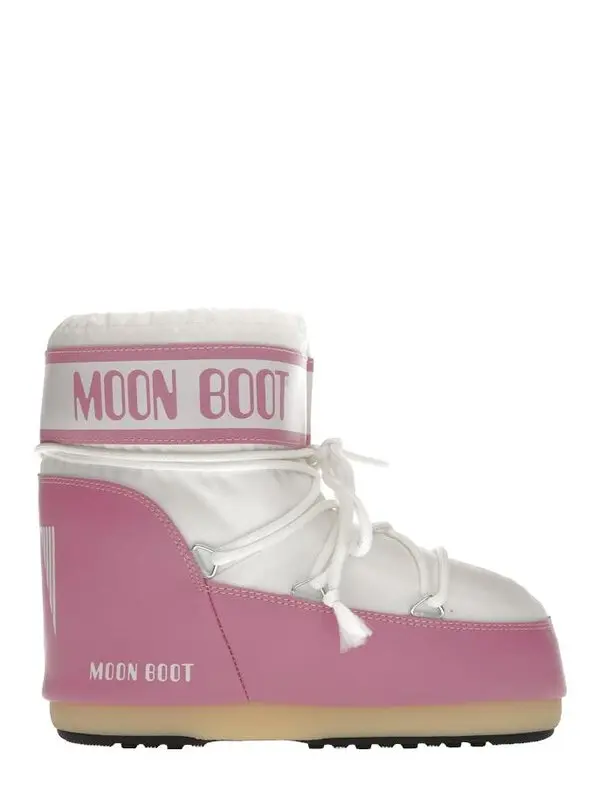 Moon Boot Icon Low Nylon Boots - Pink/white
