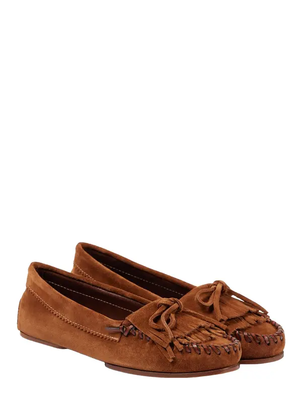 Paris Texas Indiana Suede Loafers - Red