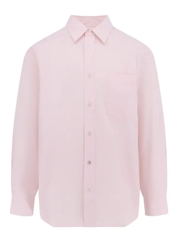 DUNST Cotton Shirt With One Applied Breast Pocket - Pink