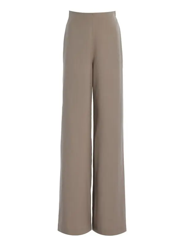SEV High-waisted Wool Wide-leg Trousers - Neutral