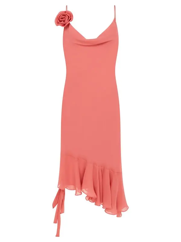 Paris Georgia Julia Ruffled Silk-georgette Mini Dress - Pink