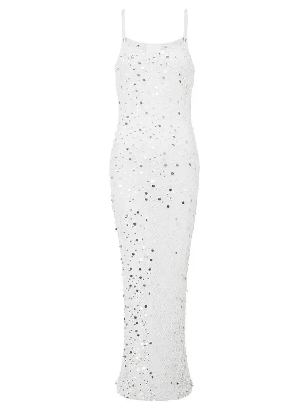 Paris Georgia Vera Sequined Crochet Dress And Shrug - Off-white