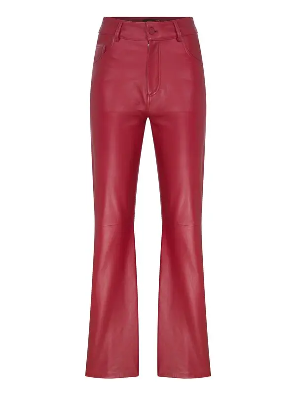 ANIM Marly Leather Pants - Berry