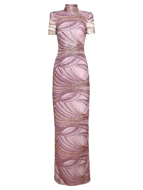 Naeem Khan Beaded Gown - Purple