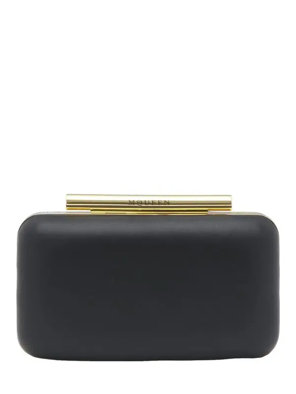 Alexander McQueen T-bar Box Clutch - Black/ Gold