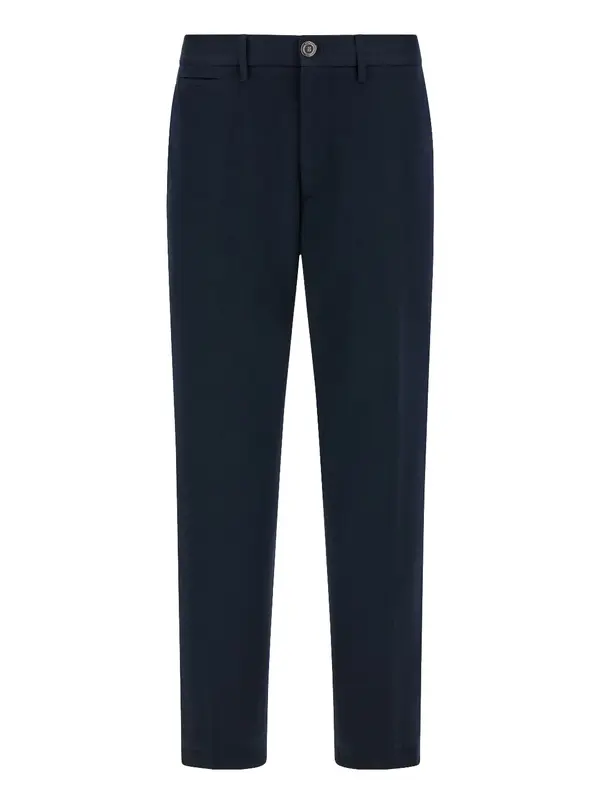 Boggi Milano Stretch Cotton Trousers - Blue