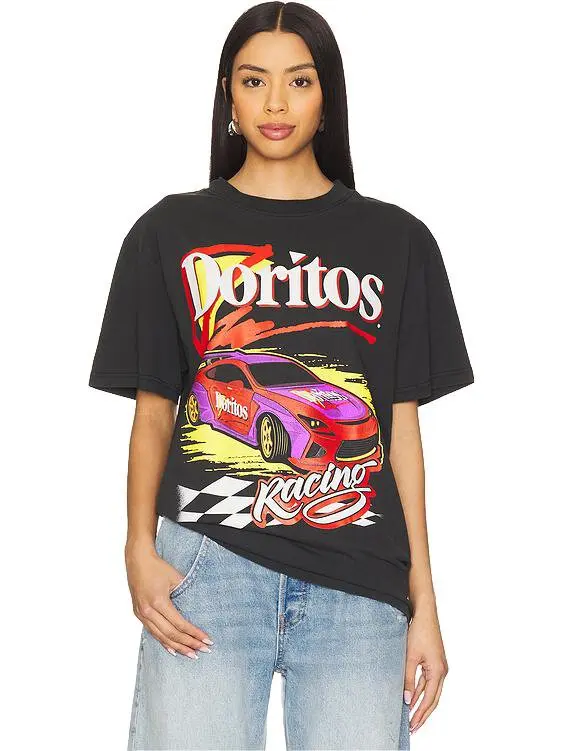 PHILCOS Doritos Racing Boxy Tee In Black - Black Pigment