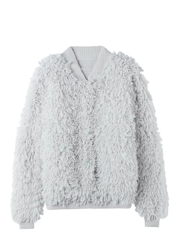 Gobi Cashmere Loop-stitch Cardigan - Silver Birch