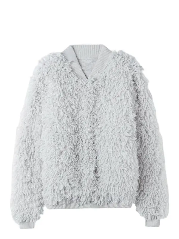Gobi Cashmere Loop-stitch Cardigan - Silver Birch