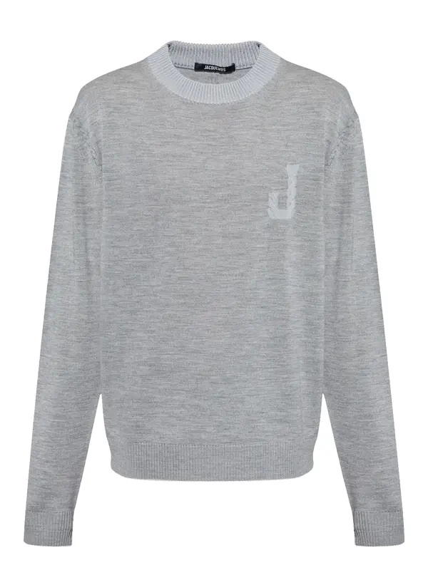 Jacquemus Logo-embroidered Jumper - Grey