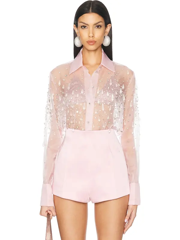 Retrofete Aubriella Embellished Shirt - Earl Rose