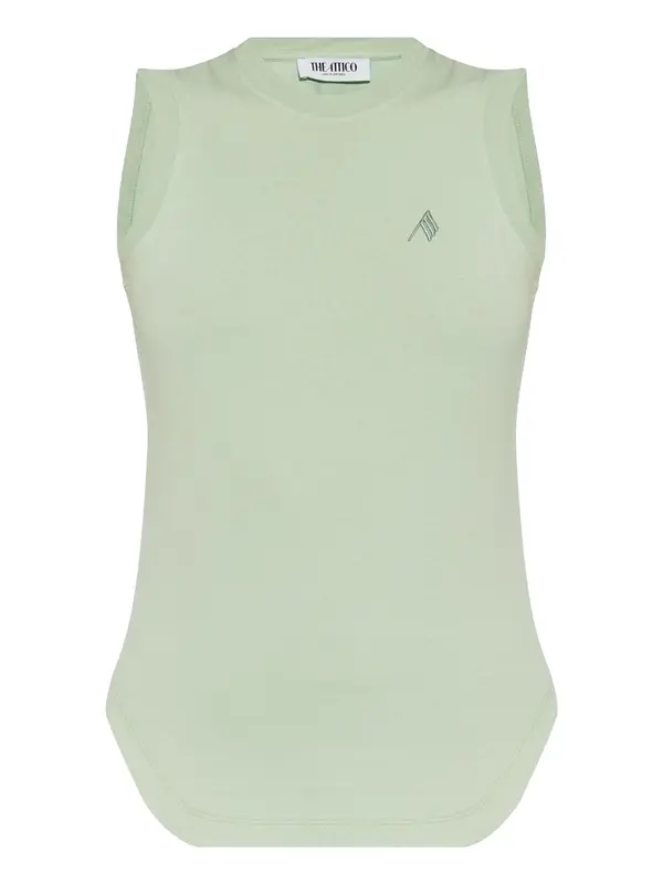 Attico Logo-embroidered Top - Green