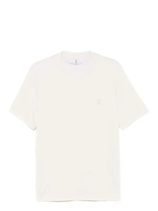 Brunello Cucinelli Logo-print T-shirt - Neutrals