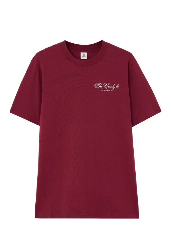 SPORTY & RICH The Carlyle Printed T-shirt - Burgundy