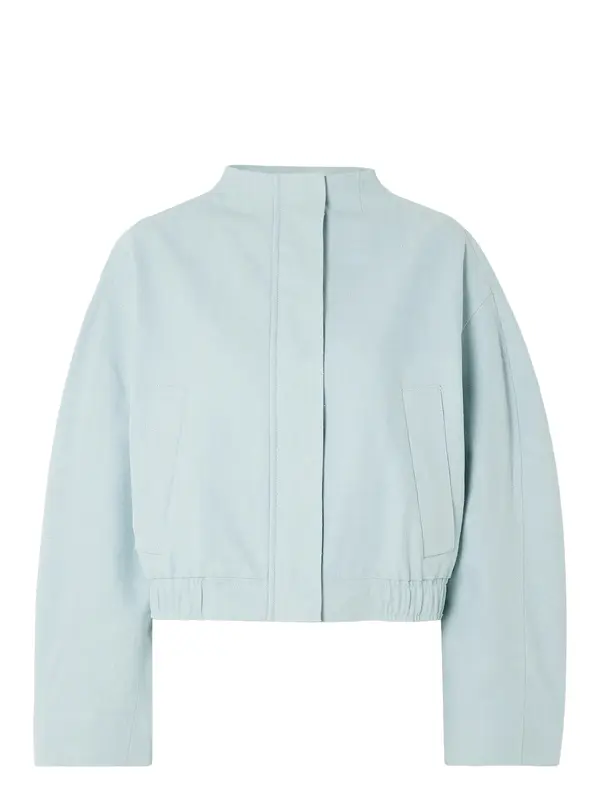 Loulou De Saison Bago Cropped Textured Jacket - Blue