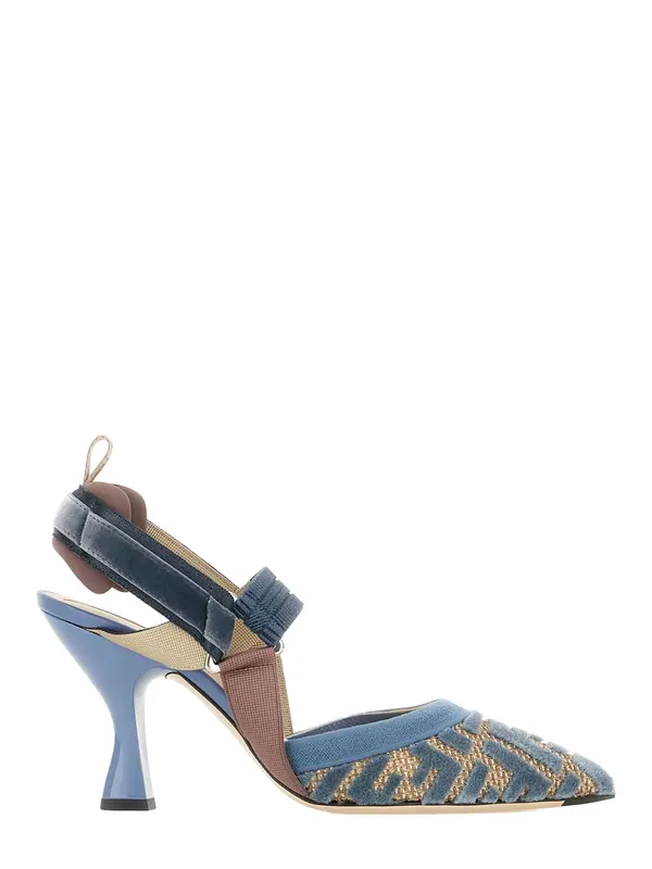 Fendi 85mm Colibri Pumps - Blue
