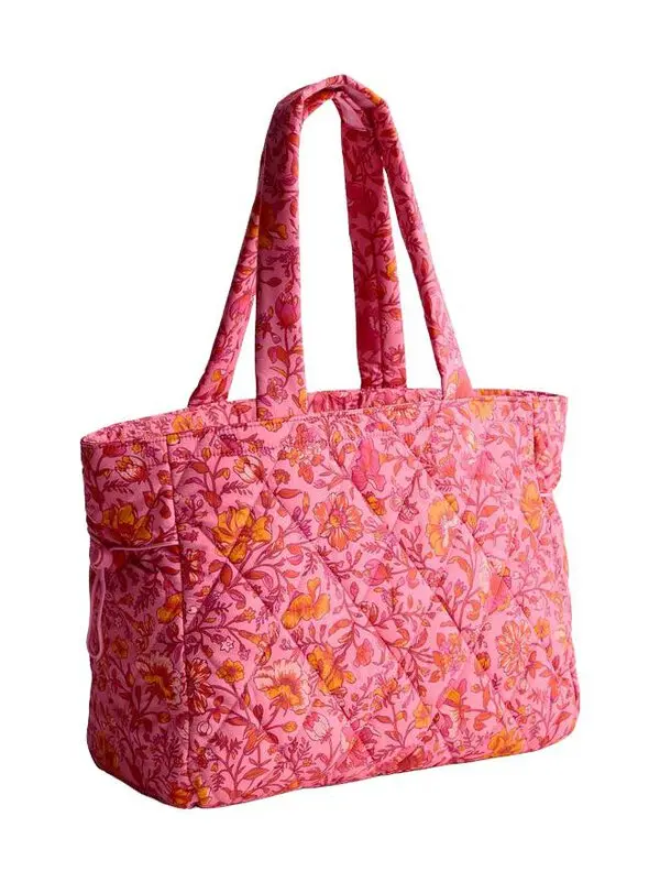 VERA BRADLEY Hathaway Tote Bag In Flourishing Garden - Pink
