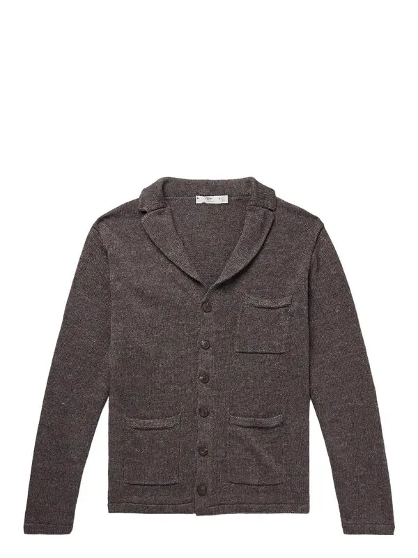 Inis Meáin Pub Jacket Linen Cardigan - Gray