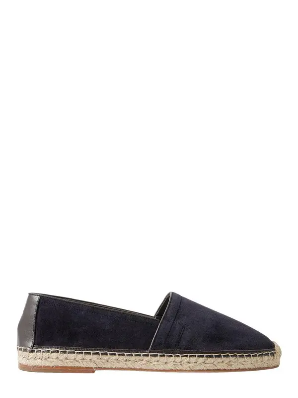Brunello Cucinelli Leather-trimmed Suede Espadrilles - Blue