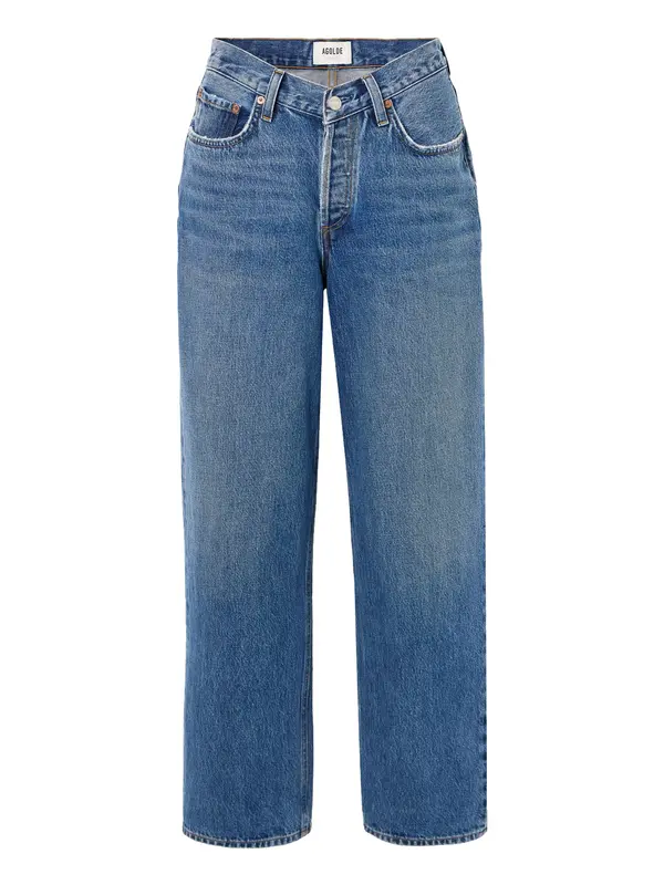 AGOLDE V Waist Baggy Mid-rise Straight-leg Jeans - Blue