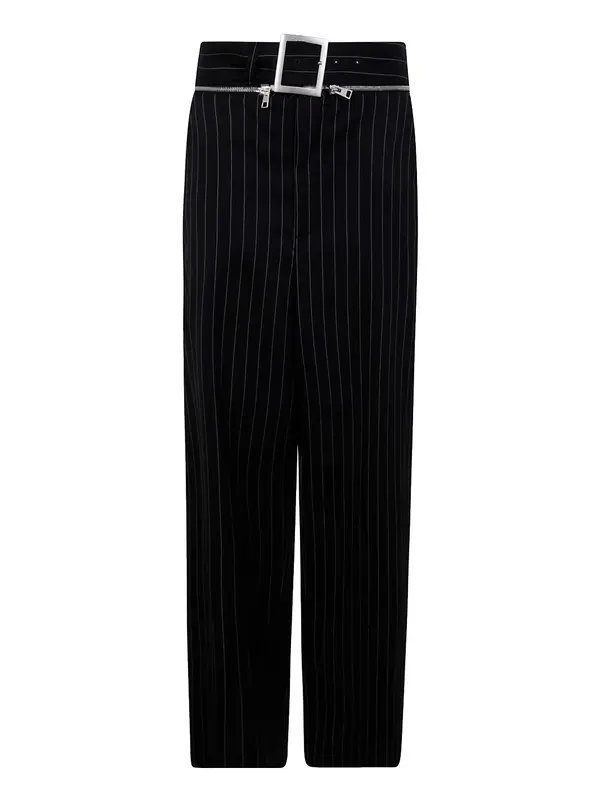 Jean Paul Gaultier Striped Trousers - Black
