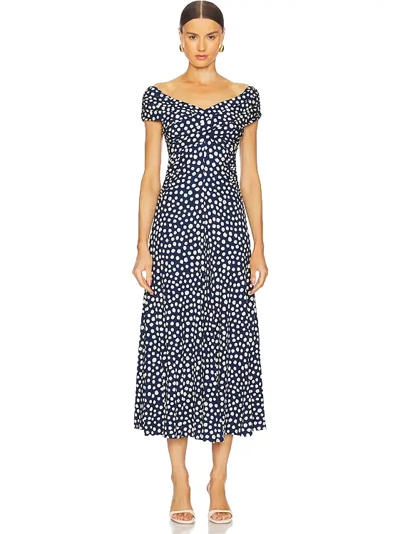 Cara Cara Glen Cove Midi Dress - Abstract Dot Navy