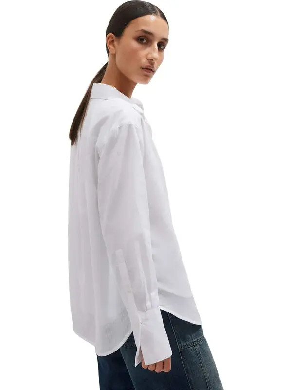 ME+EM Cotton Voile Reversible Shirt - White
